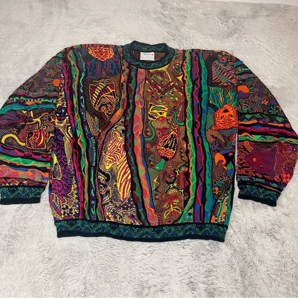 COOGI | Sweaters | Vintage Coogi Sweater Zoo Animals Tiger Giraffe Fish ...